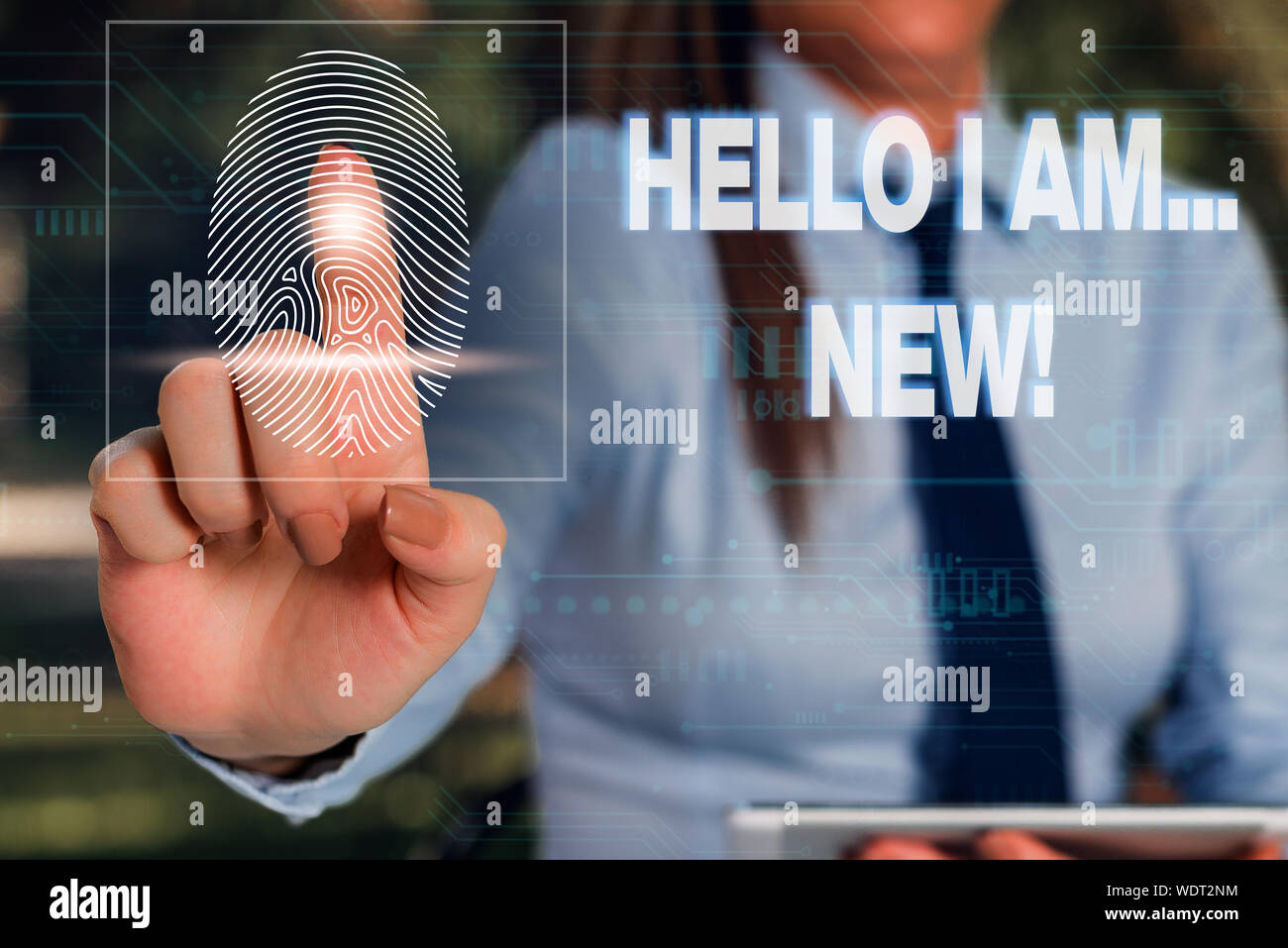 Writing note showing Hello I Am New. Business concept for used as ...