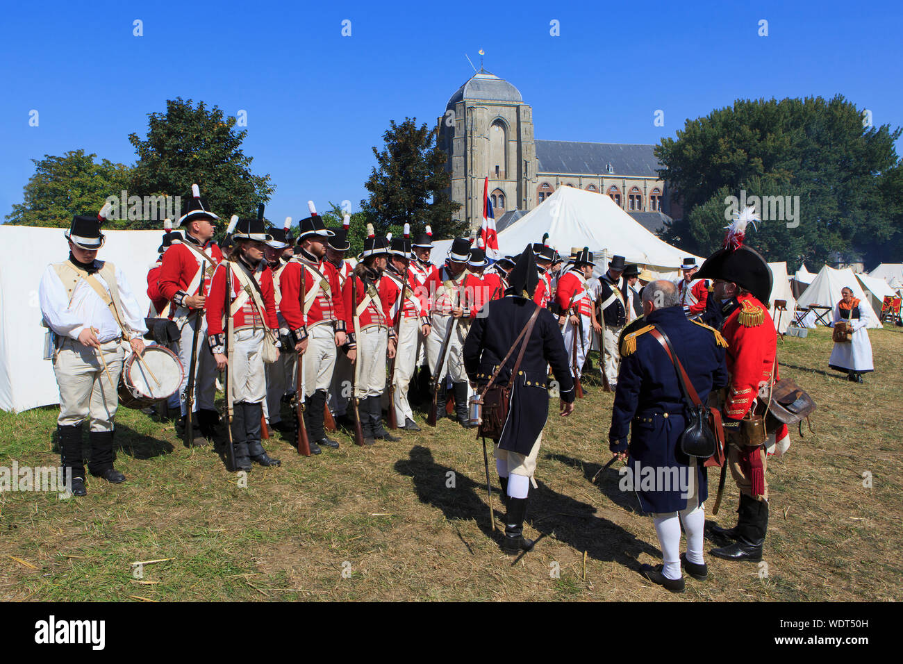 Inspection of the British troops at the medieval town of Veere ...