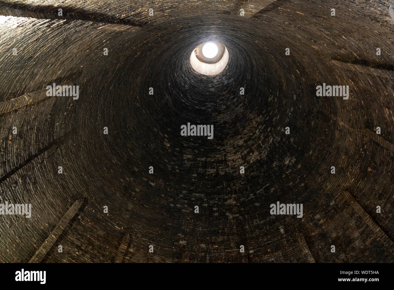 Looking vertically up the the Red House Glass Cone - a 100 foot high ...