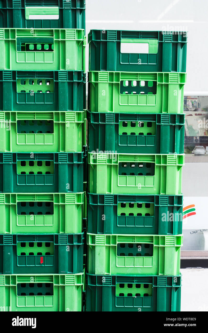 Plastic crates stacked hi-res stock photography and images - Alamy