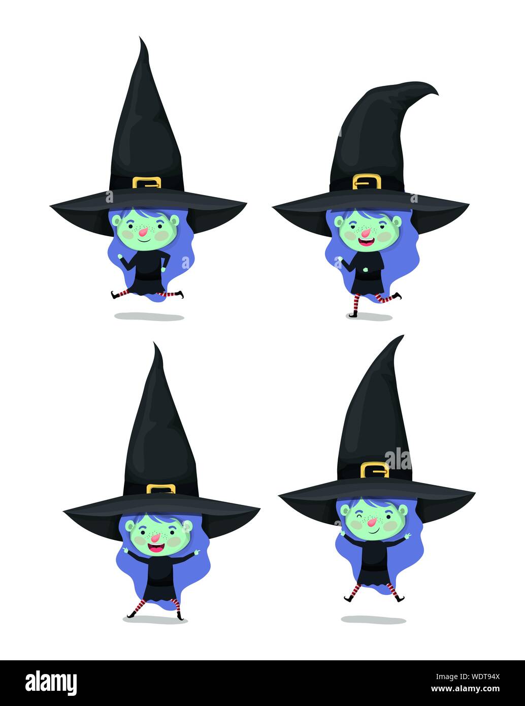 little girls with witch costume characters Stock Vector Image & Art - Alamy