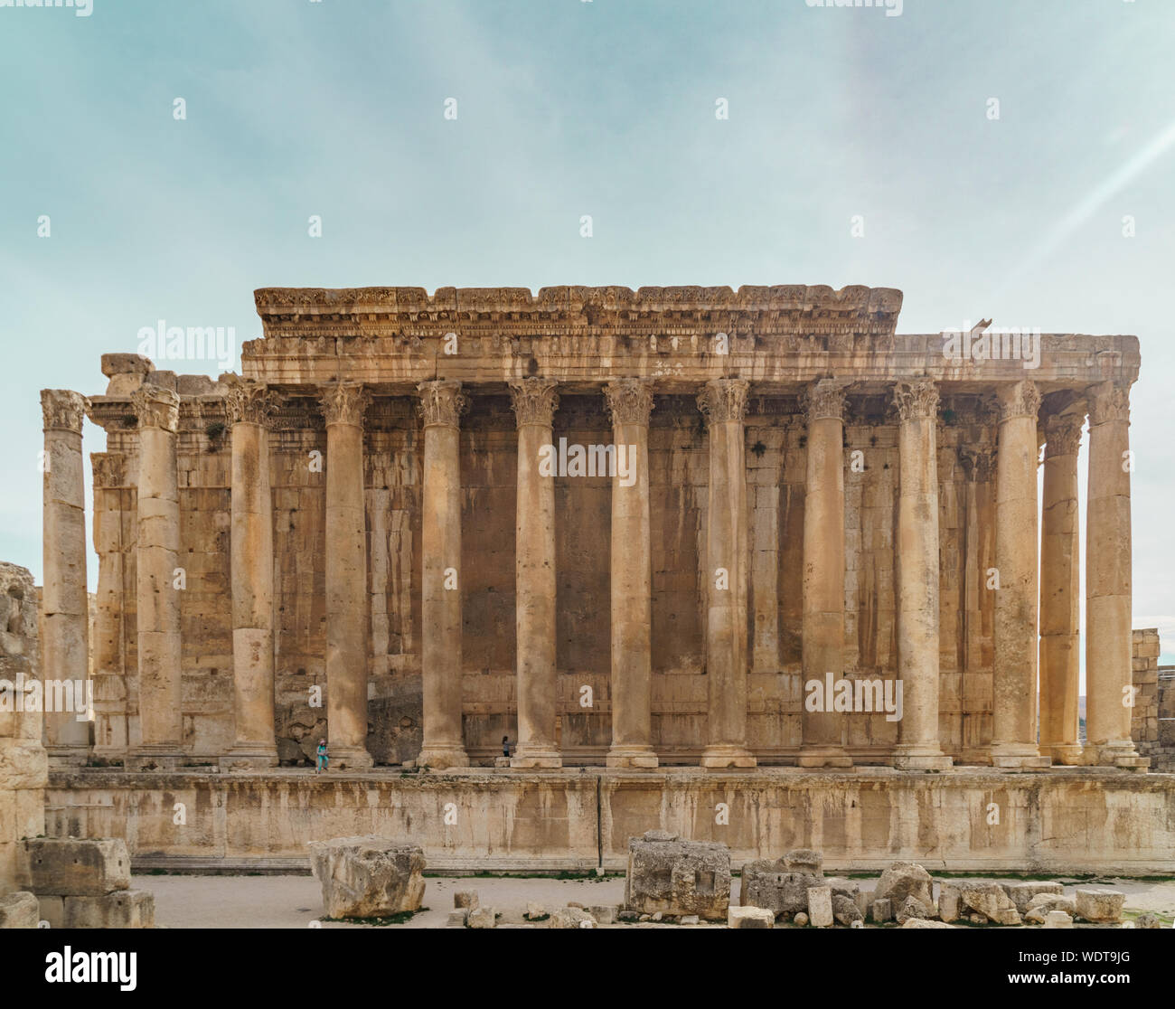 Bacchus temple at the Roman ancient ruins of Baalbek, in Ballbek in ...