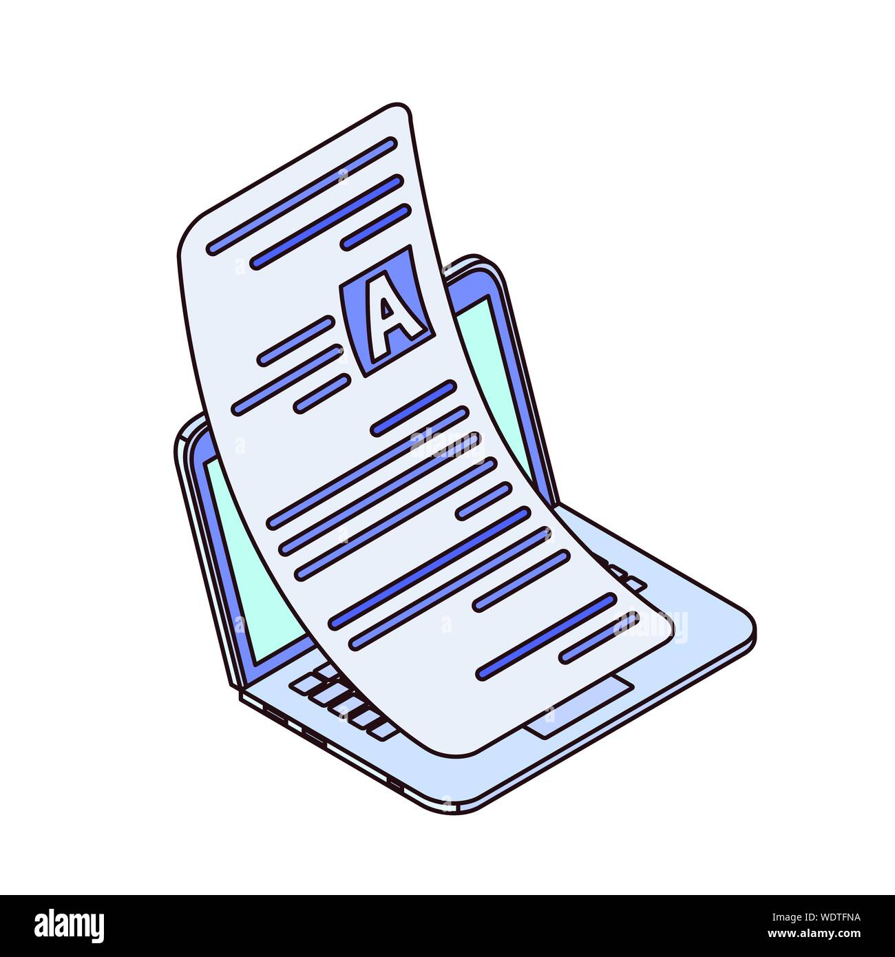 Laptop blank screen paper Stock Vector Images - Alamy