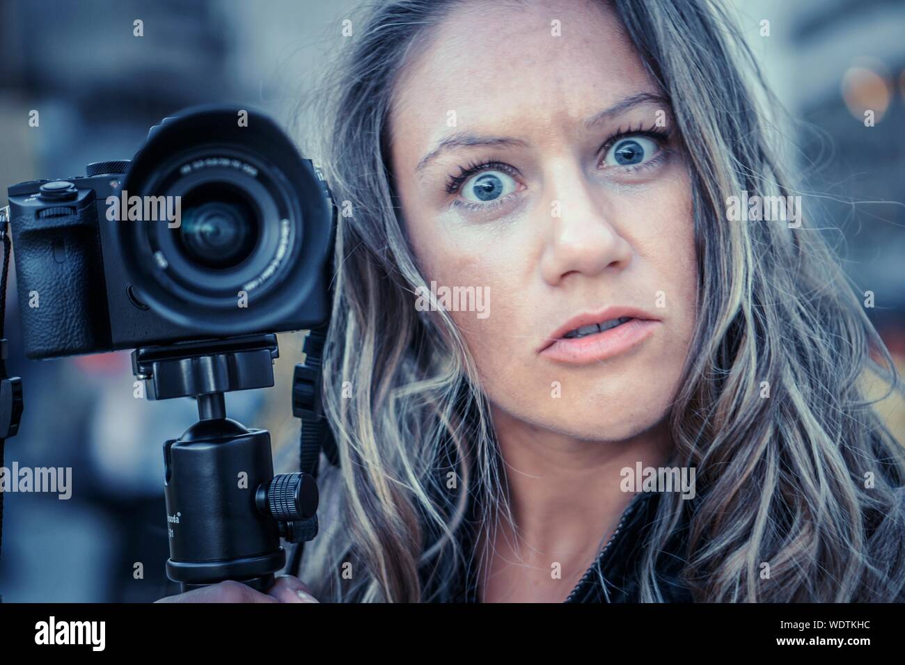Woman Looking Shocked Camera High Resolution Stock Photography and ...