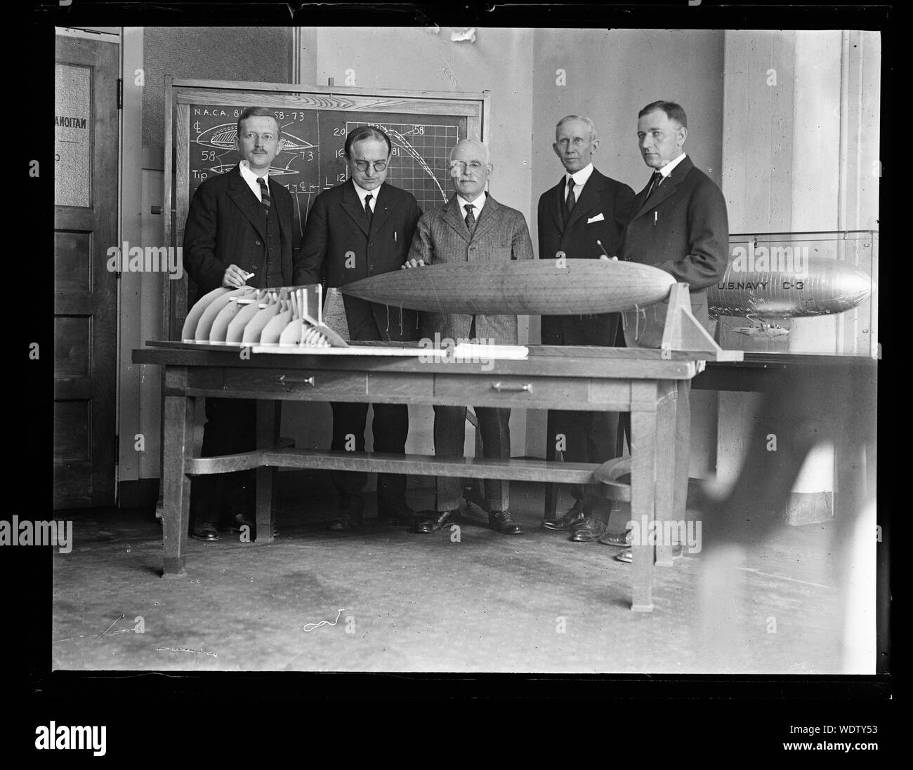 Group with blimp model Abstract/medium: 1 negative : glass 4 x 5 in. or ...
