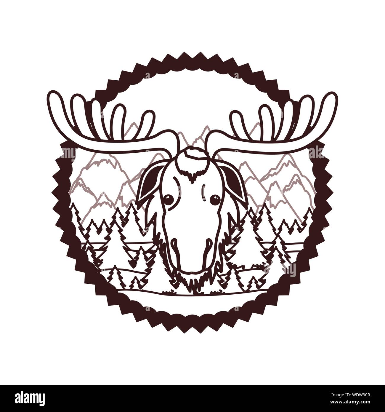 Isolated moose animal design vector illustration Stock Vector Image ...