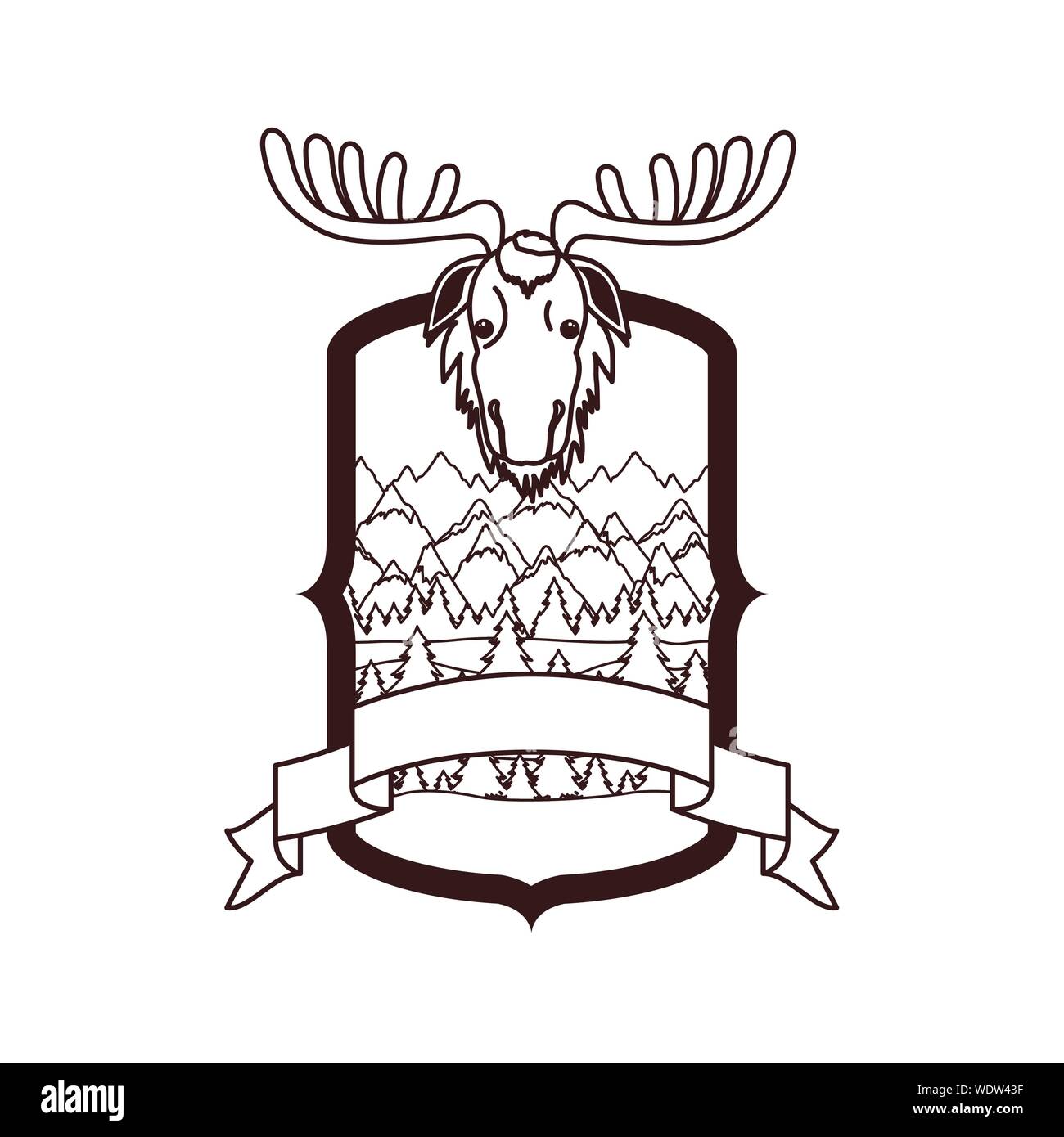Isolated moose animal design vector illustration Stock Vector Image ...