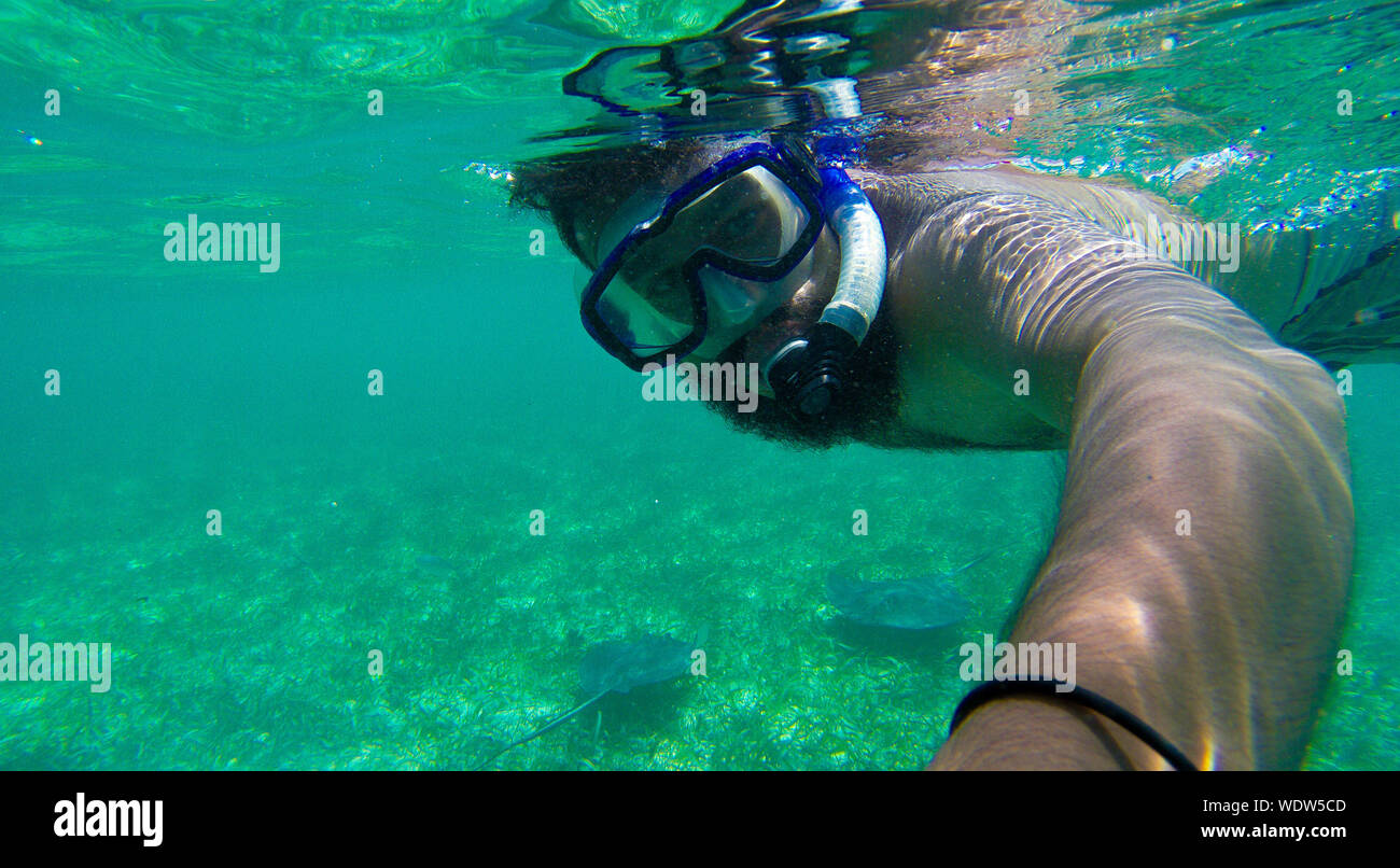 Man snorkeling in ocean hi-res stock photography and images - Alamy