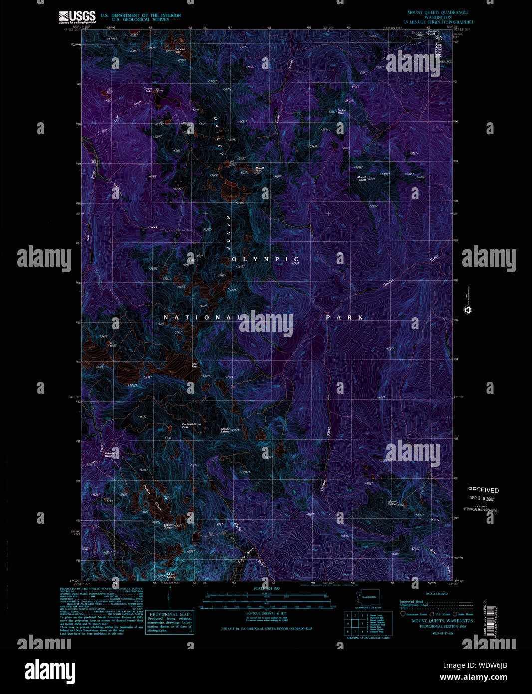 Queets map hi-res stock photography and images - Alamy