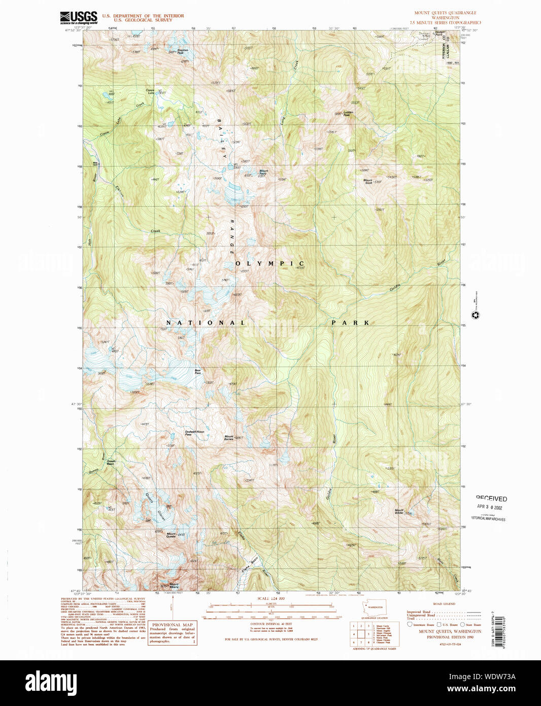 Queets washington state map Cut Out Stock Images & Pictures - Alamy
