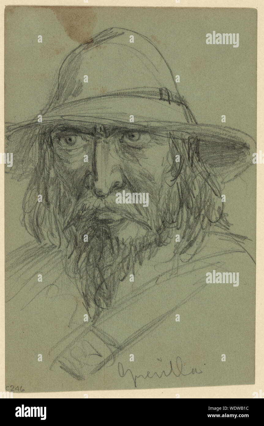 Guerilla Abstract/medium: 1 drawing on olive paper : pencil 13.7 x 8.9 ...