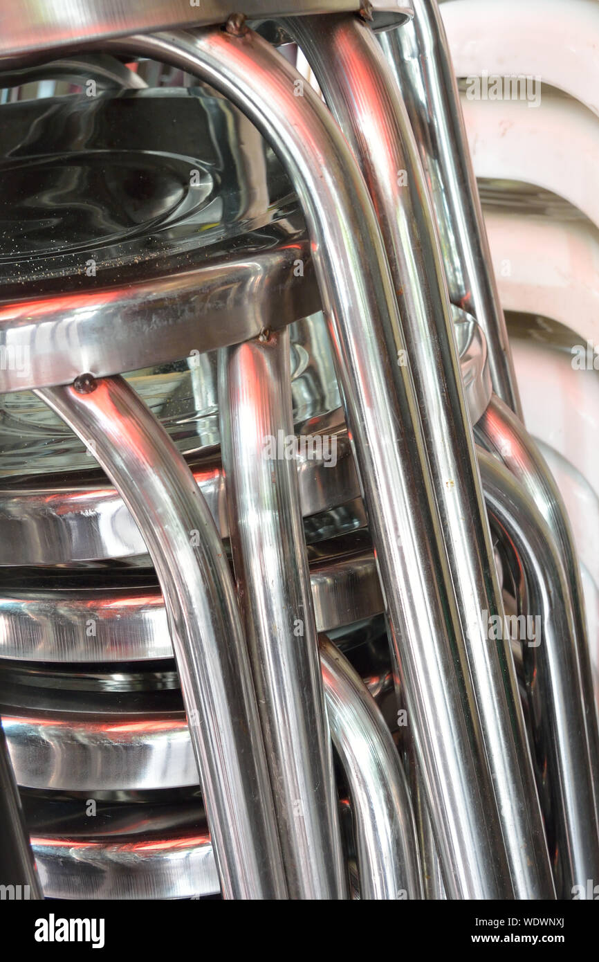 Metallic chairs hi-res stock photography and images - Alamy