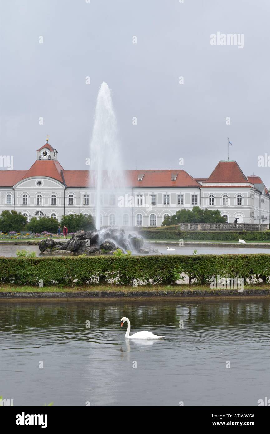 water fountain at castle in Germany in summer Stock Photo - Alamy