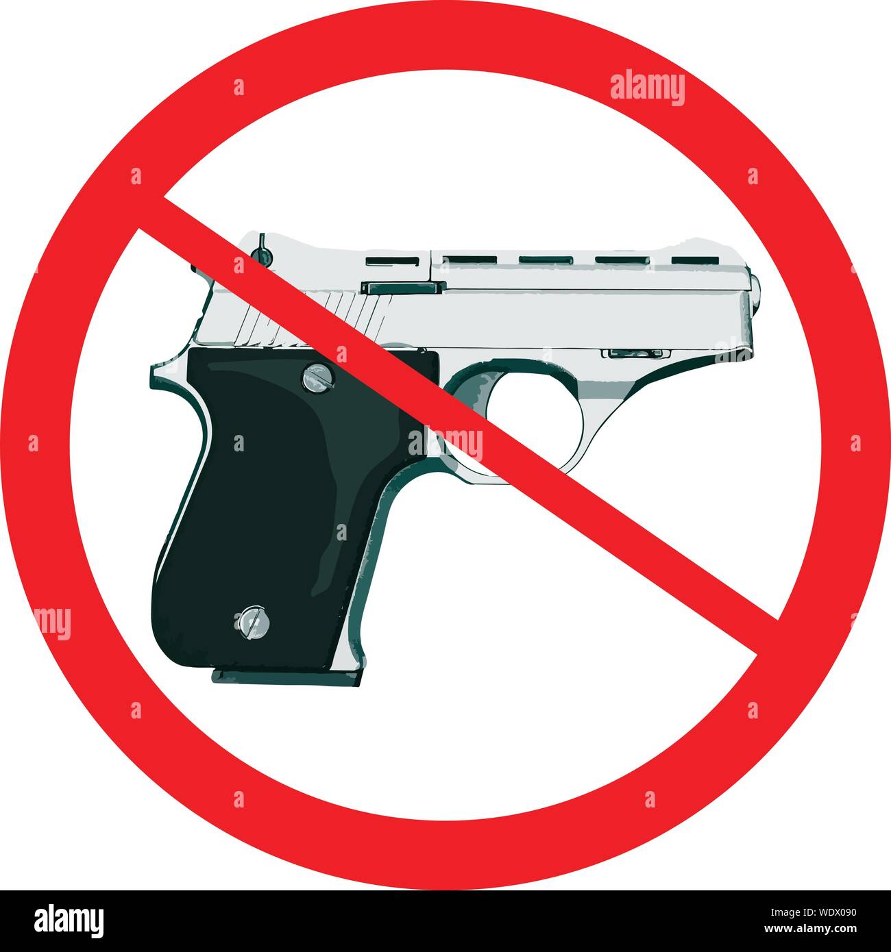 No Guns Allowed Sign. Weapons Banned. Vector Illustration Stock Vector ...