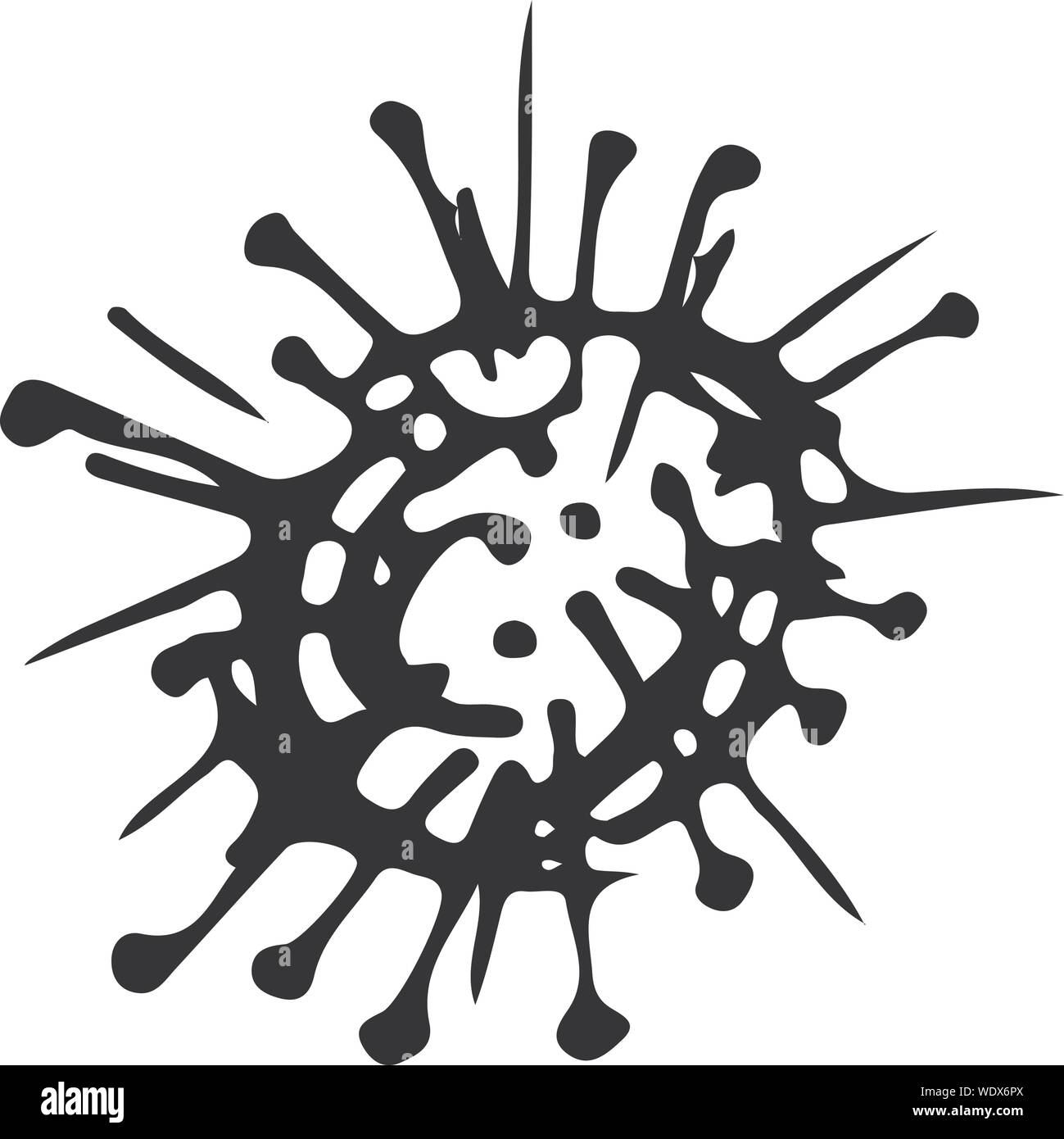 Outline microbe vector icon. Isolated black simple line element ...