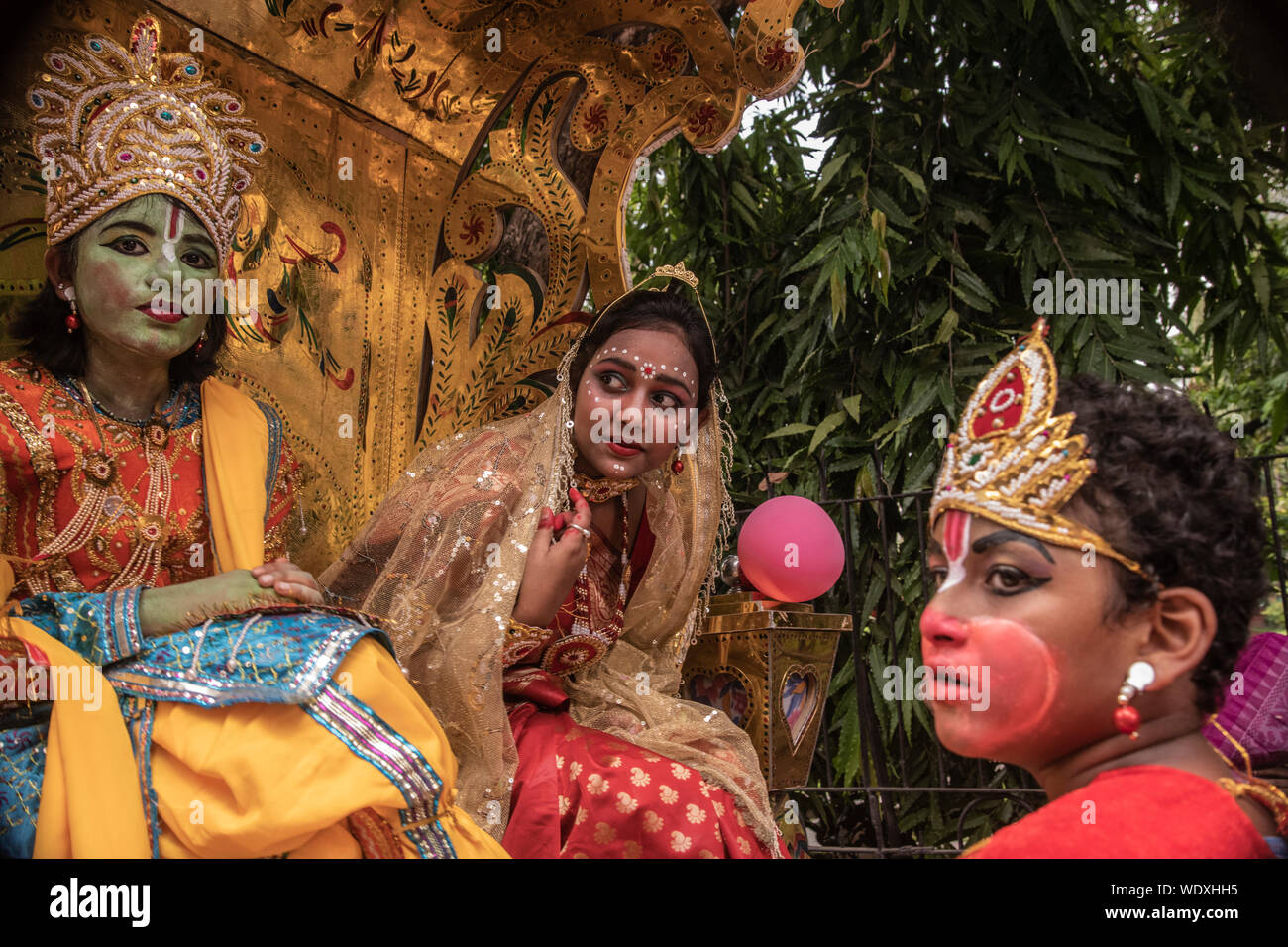 Rathayatra,Isckon,Actors dressed as,Lord Krishna,Devi Radha,consort ...