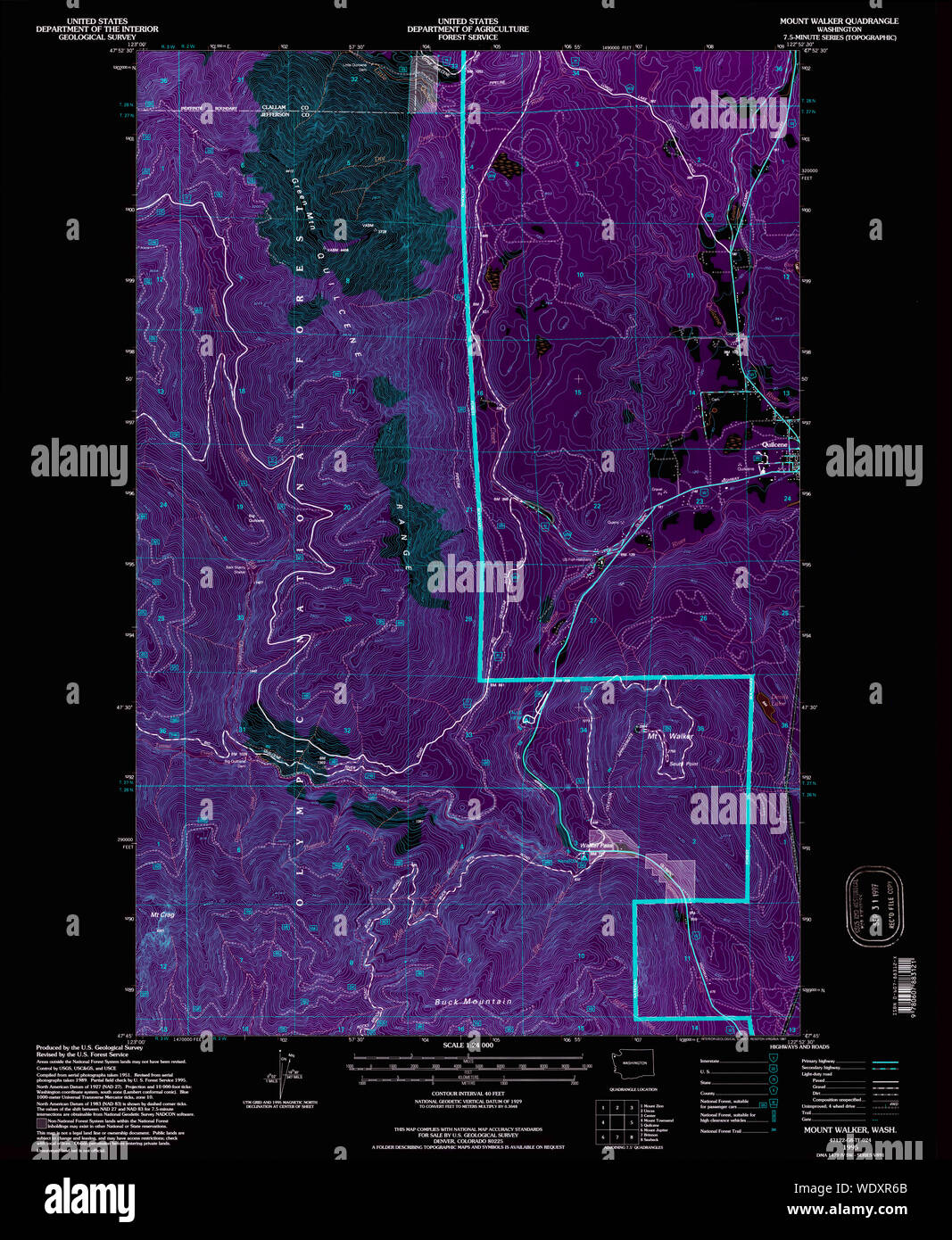 USGS Topo Map Washington State WA Mount Walker 242596 1995 24000 ...