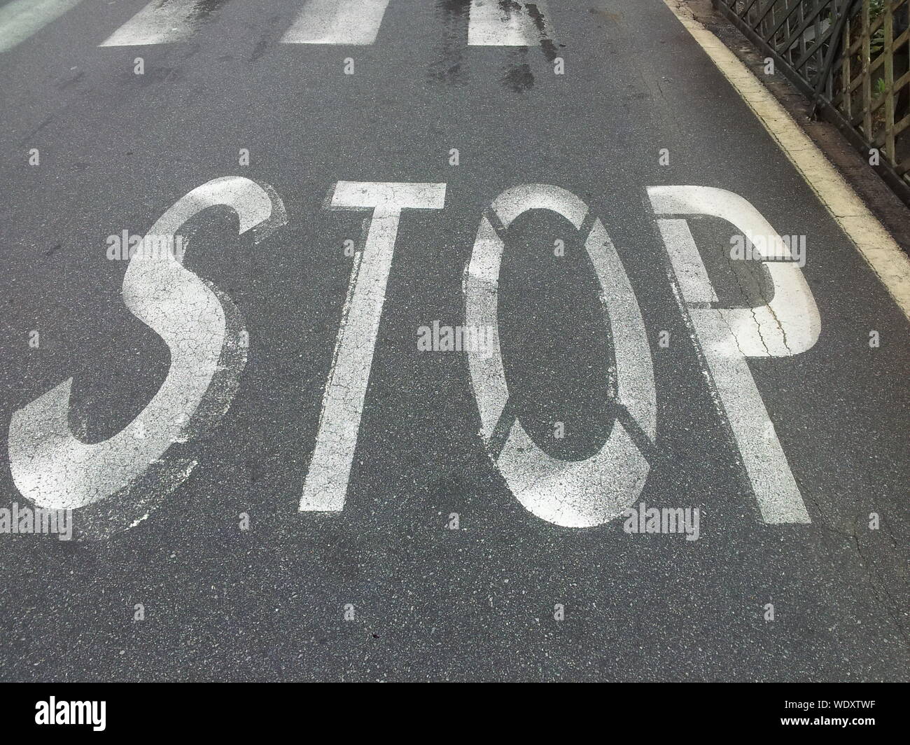 Stop Road Marking High Resolution Stock Photography and Images - Alamy