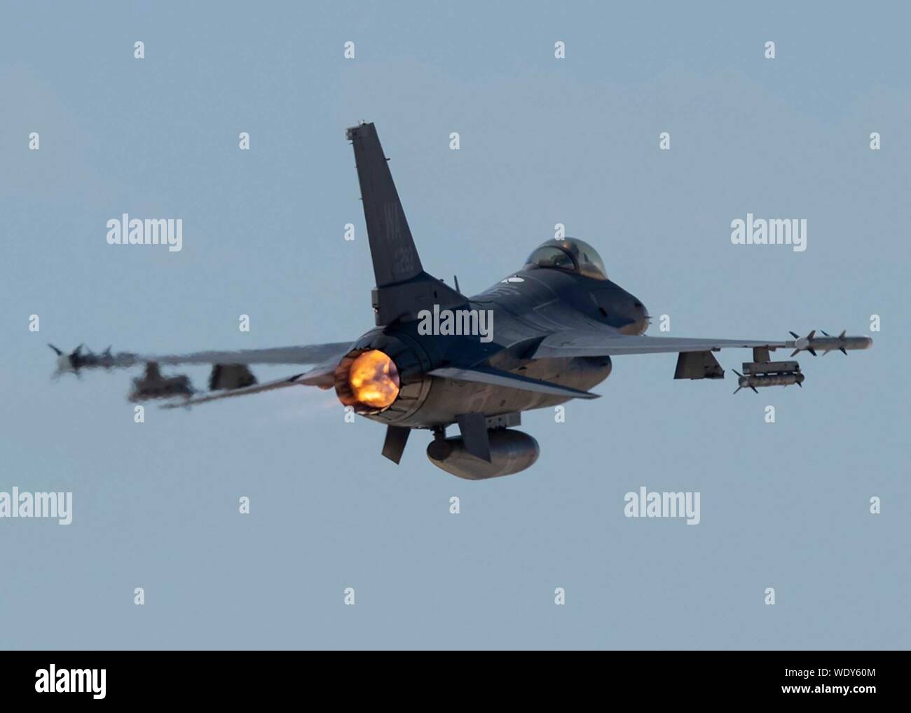 An F-16 Fighting Falcon fighter jet assigned to the 64th Aggressor ...