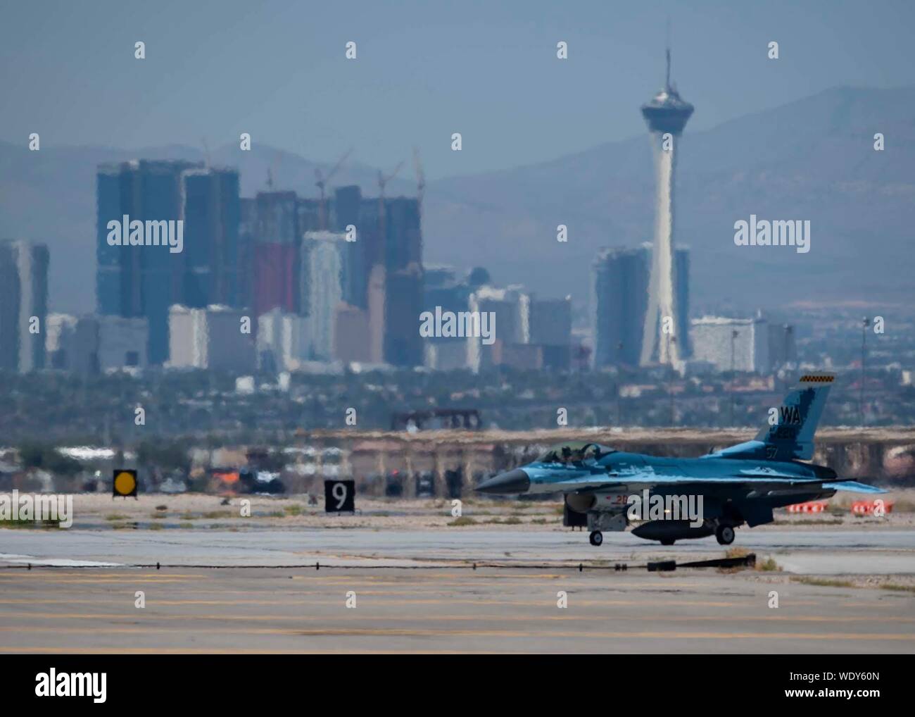 An F-16 Fighting Falcon fighter jet assigned to the 64th Aggressor ...