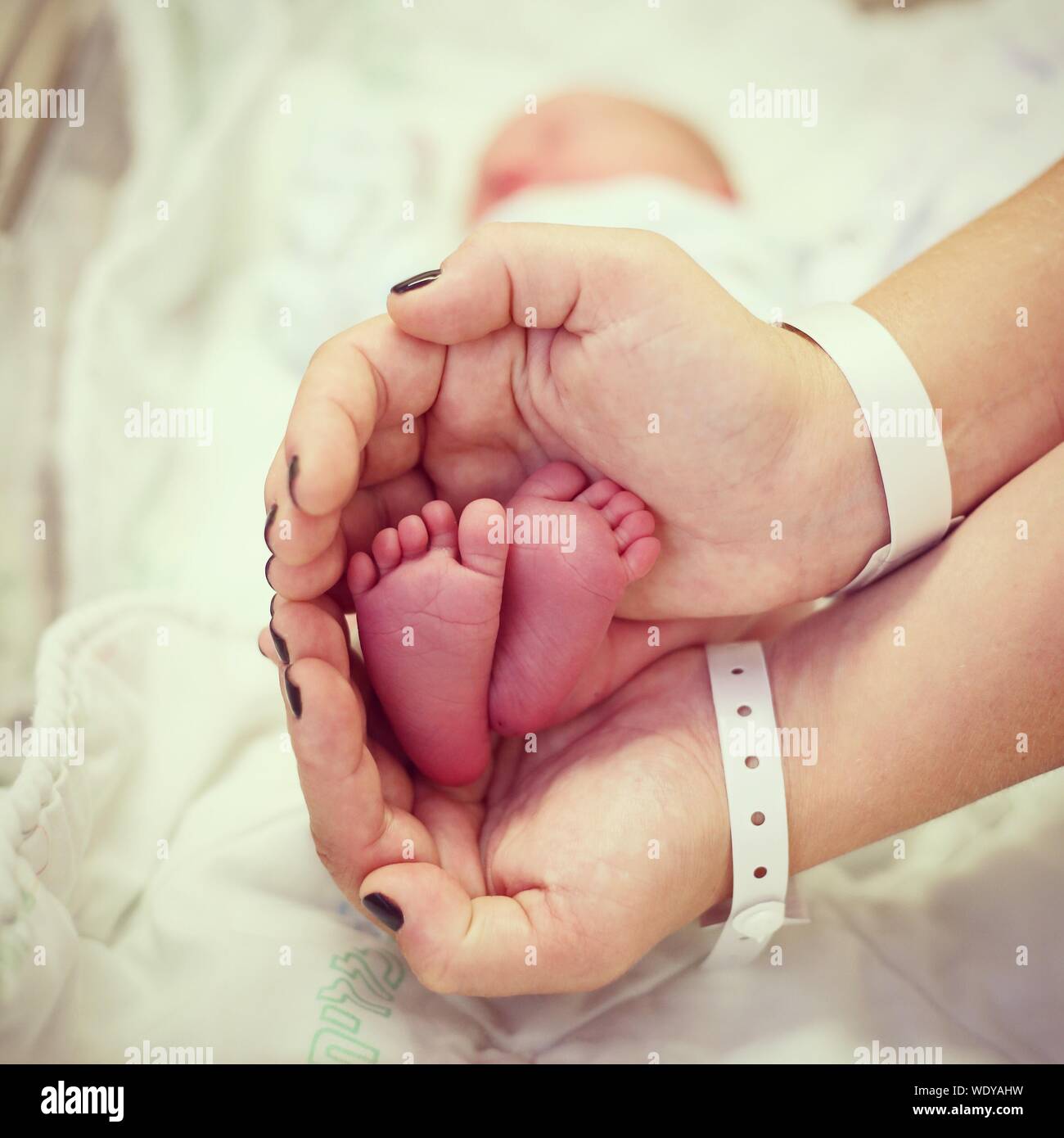 Hands holding feet woman hi-res stock photography and images - Alamy