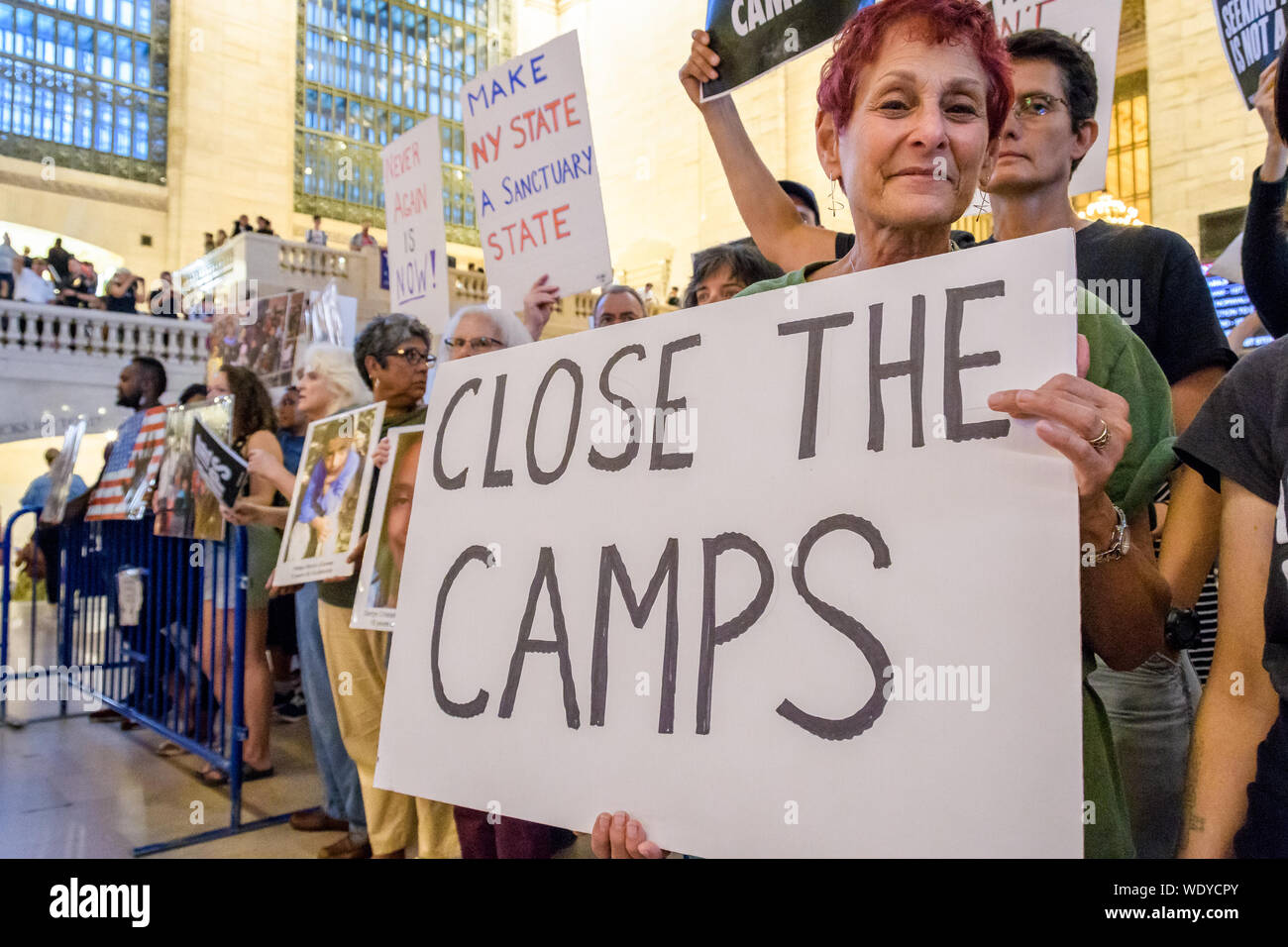 New York, USA. 29th Aug, 2019. Members of the activist group Resist ...