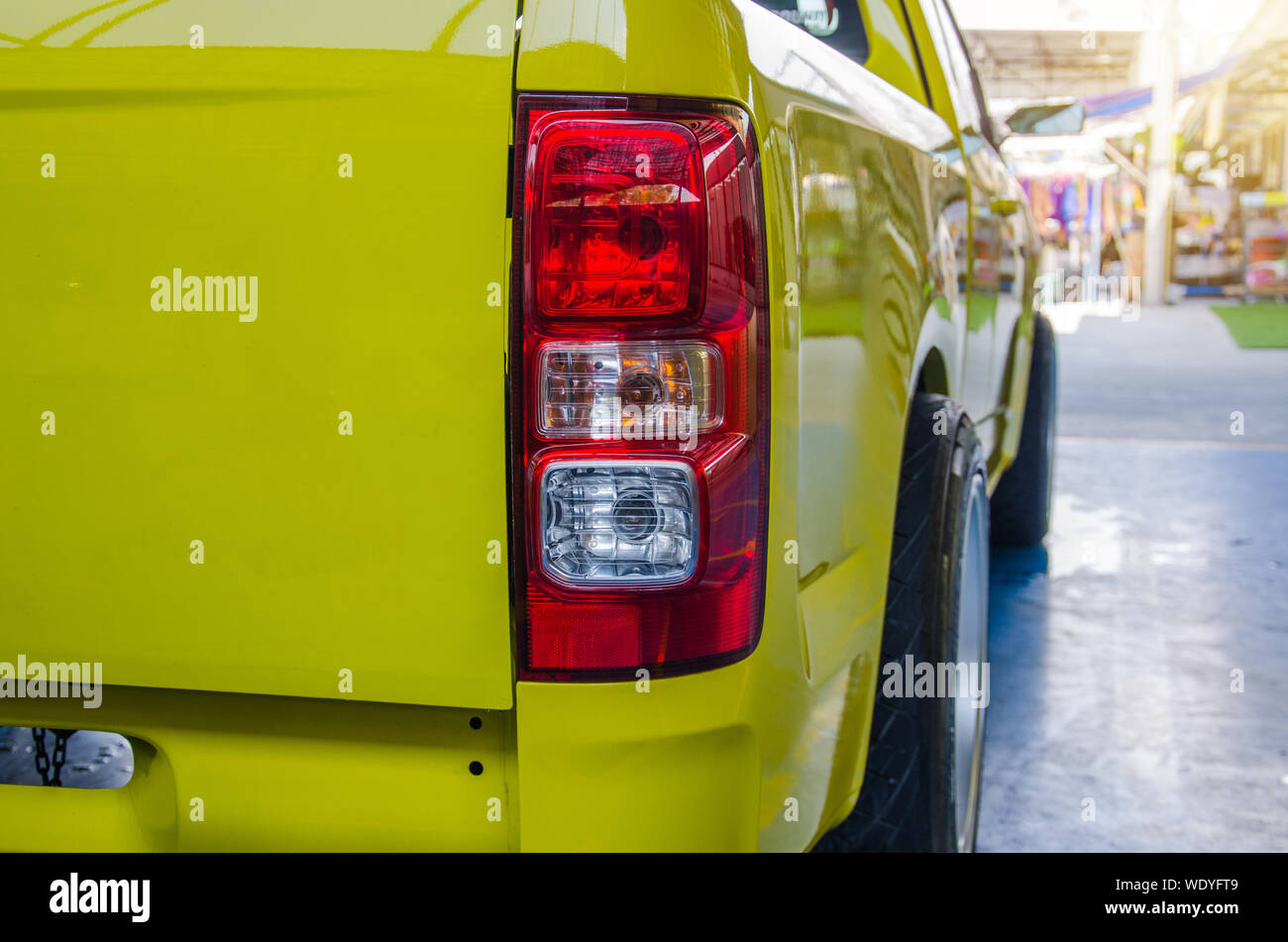 Modern detail on the rear light.The red rear light on the rear position ...