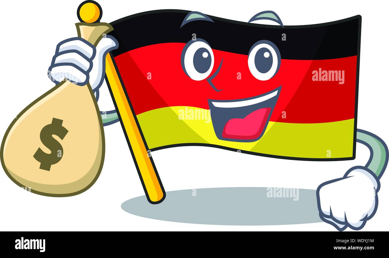 With money bag germany flag cartoon isolated the mascot Stock Vector ...