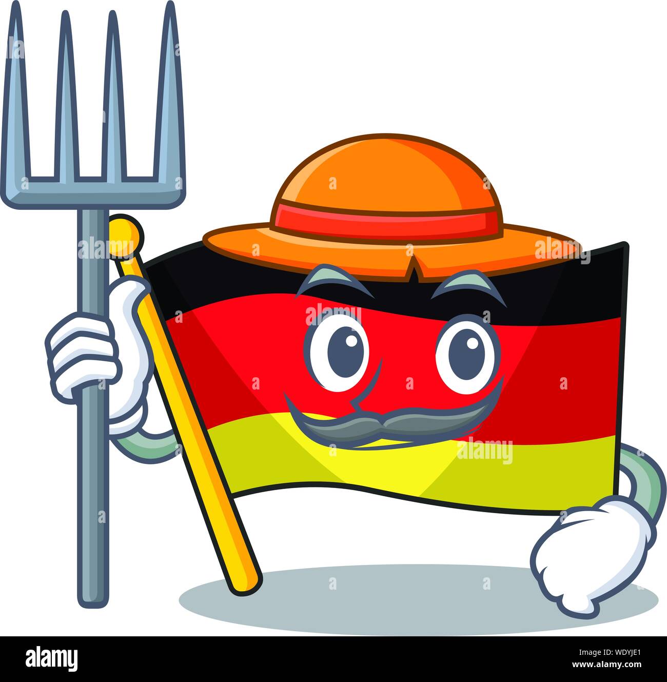 Farmer germany flag cartoon isolated the mascot Stock Vector Image ...