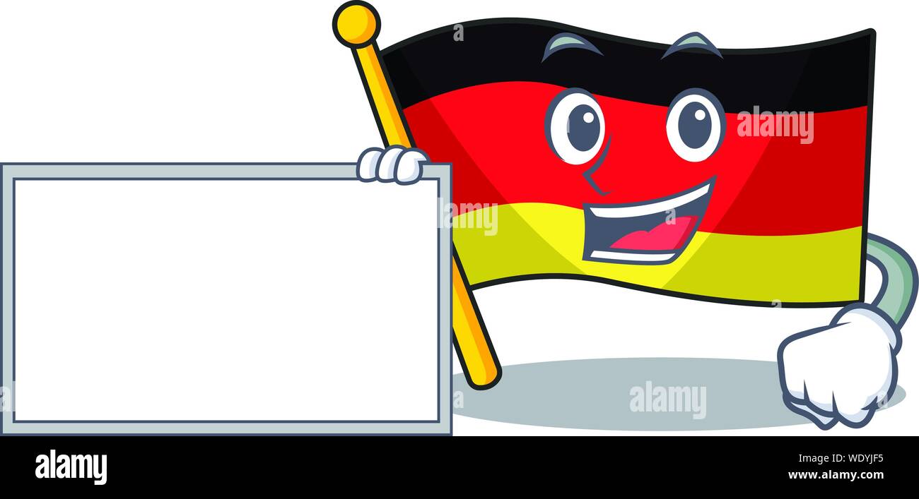 With board germany flag cartoon isolated the mascot Stock Vector Image ...