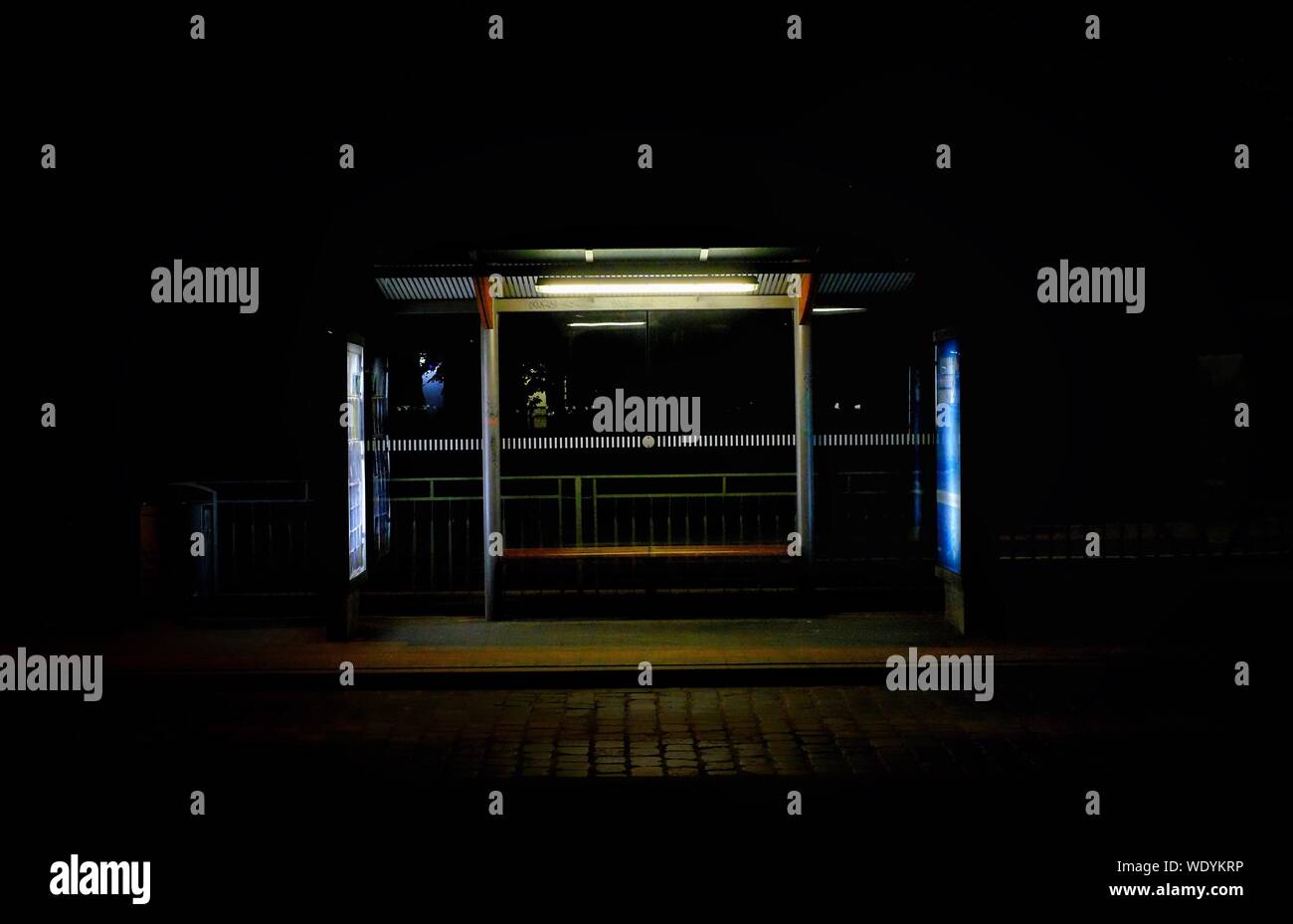 Bus Stop At Night High Resolution Stock Photography and Images - Alamy