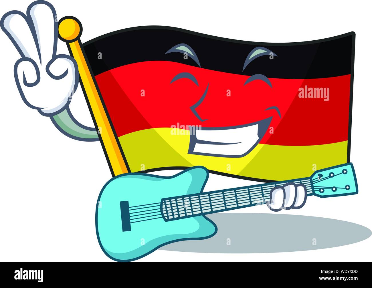 With guitar flag germany cartoon formed with character Stock Vector ...