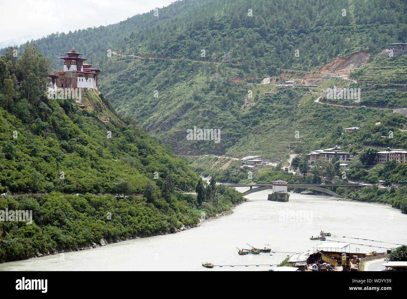 Wangdue Phodrang Dzong after the 2012 fire, Bhutan Stock Photo - Alamy