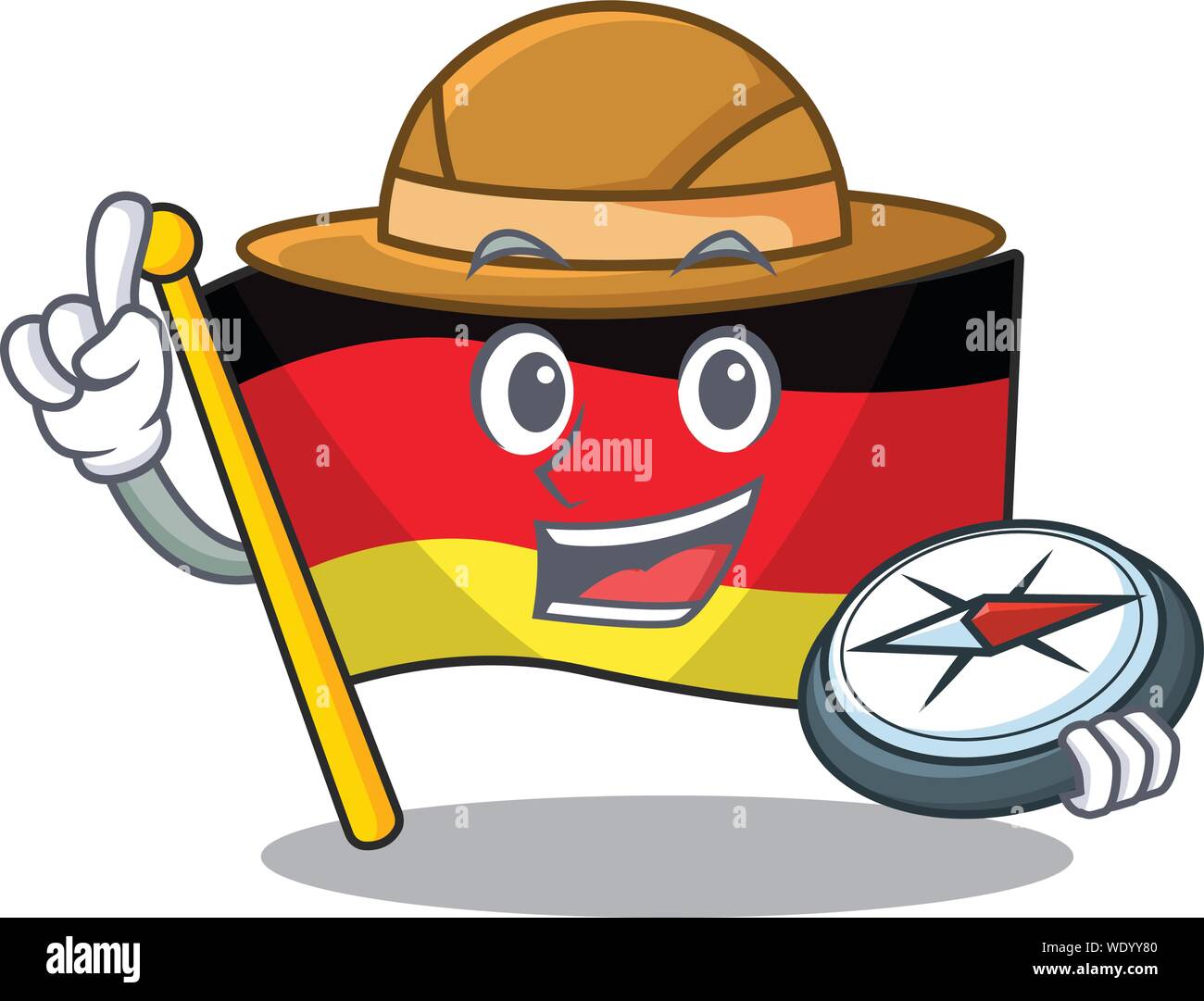 Explorer flag germany cartoon formed with character Stock Vector Image ...