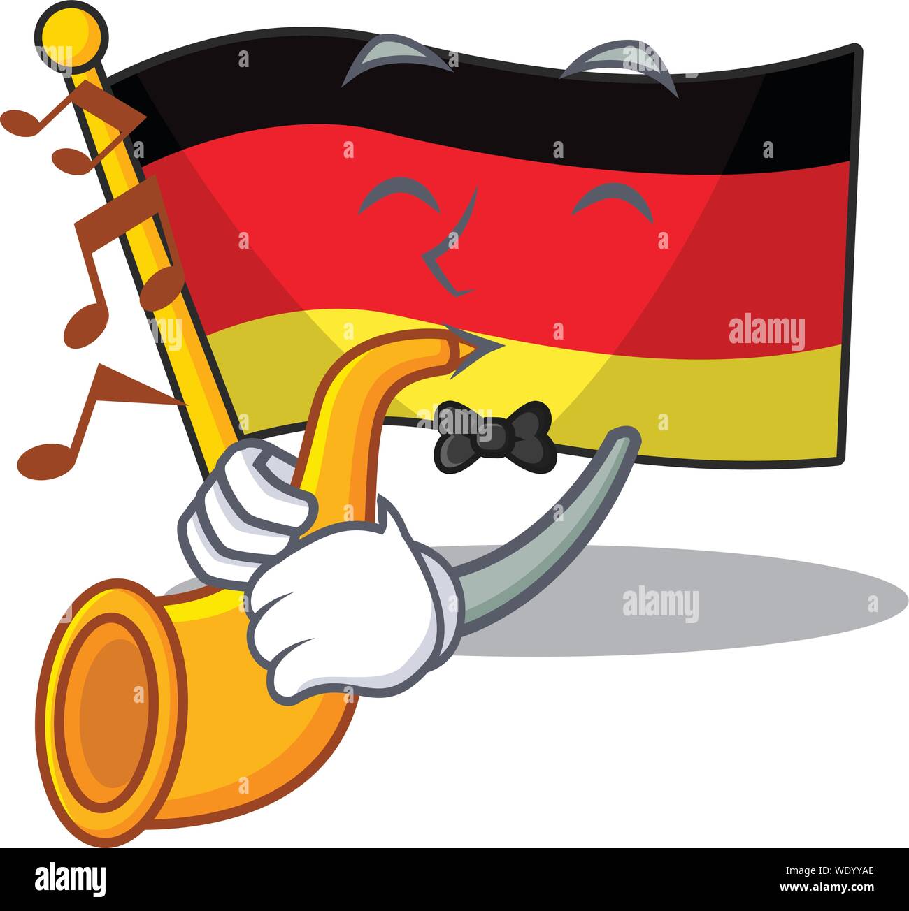 With trumpet flag germany cartoon formed with character Stock Vector ...