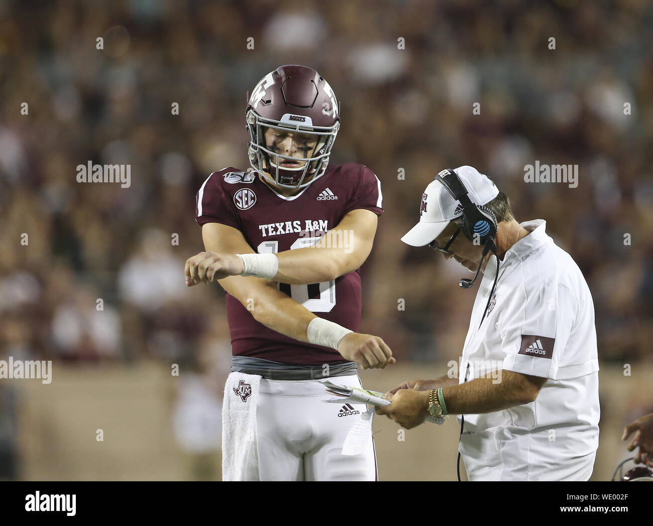 College Station, TX, USA. 29th Aug, 2019. Texas A&M Aggies quarterback ...