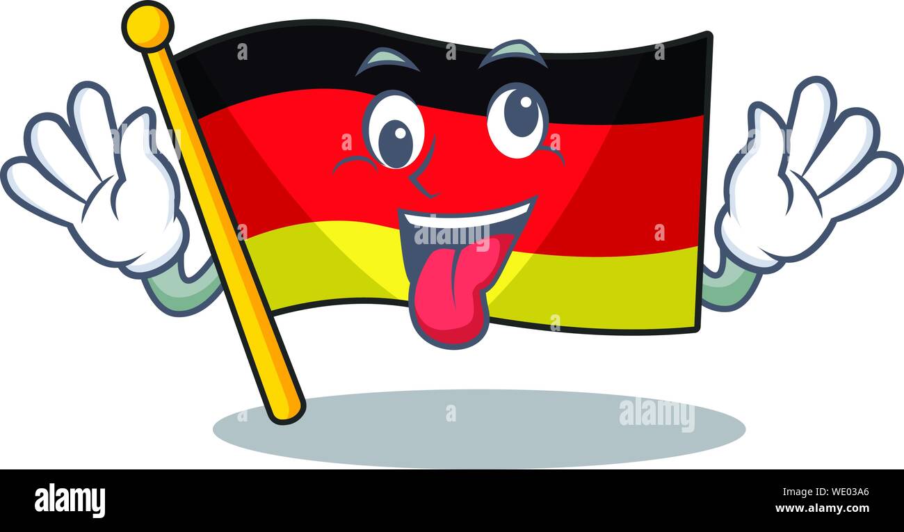 Crazy flag germany mascot folded on cartoon table Stock Vector Image ...