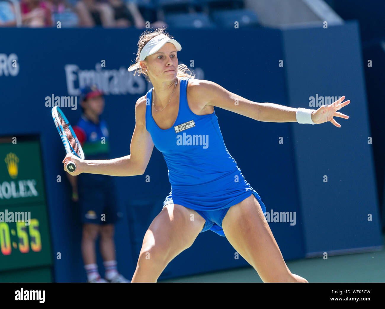 New York, NY - August 29, 2019: Magda Linette (Poland) in action during ...