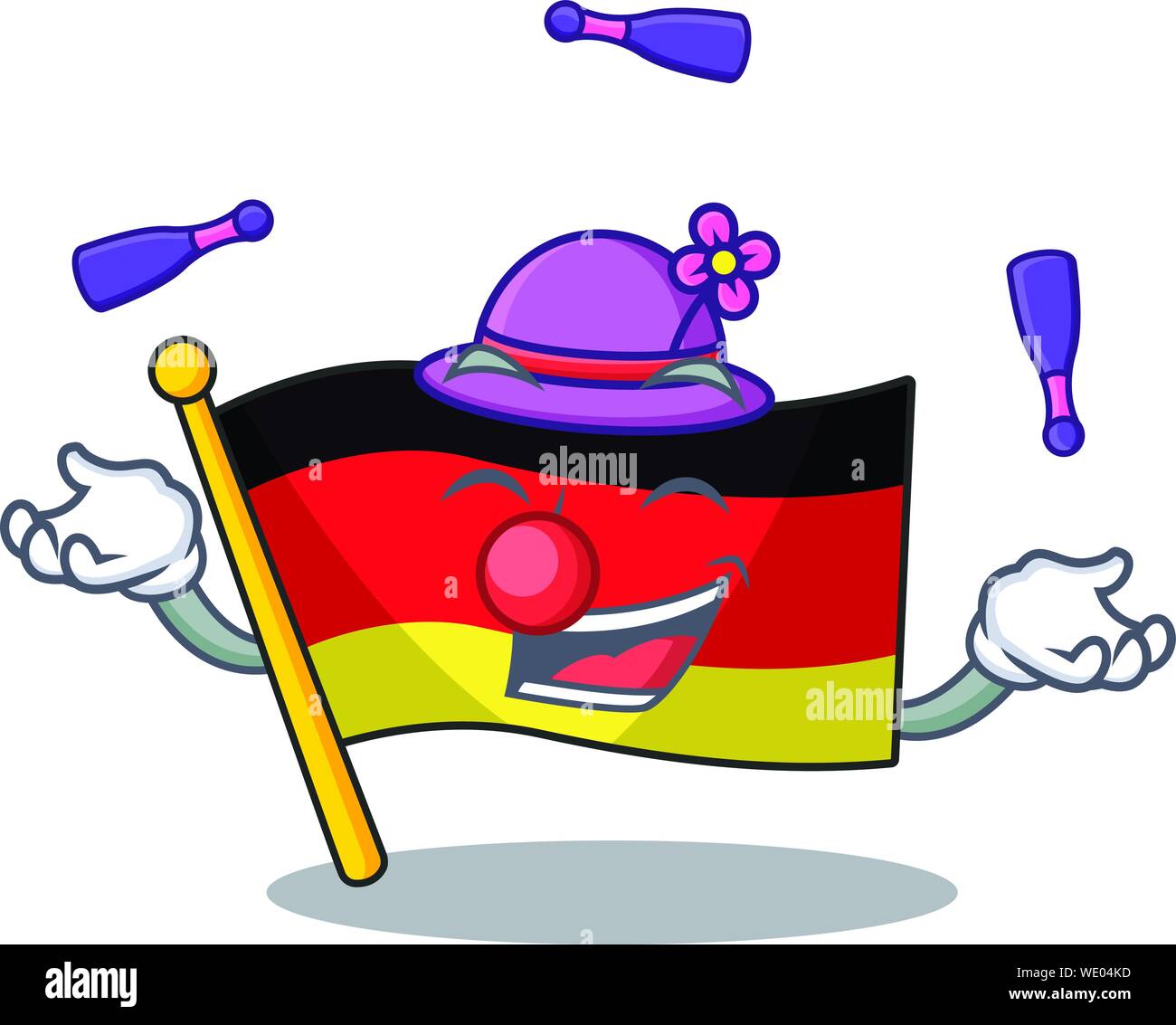 Juggling flag germany mascot folded on cartoon table Stock Vector Image ...