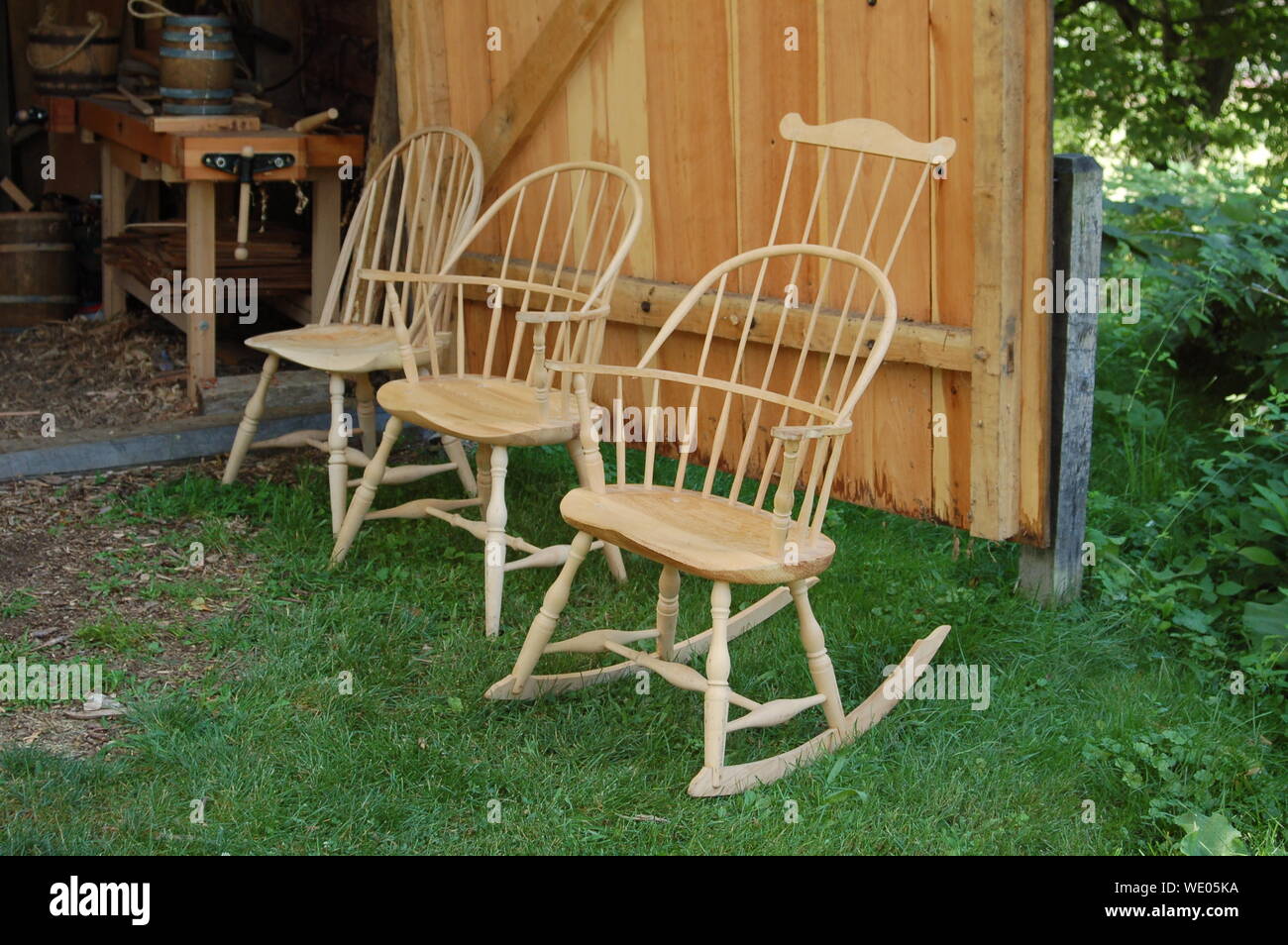Back of an empty wooden chair hi-res stock photography and images - Alamy