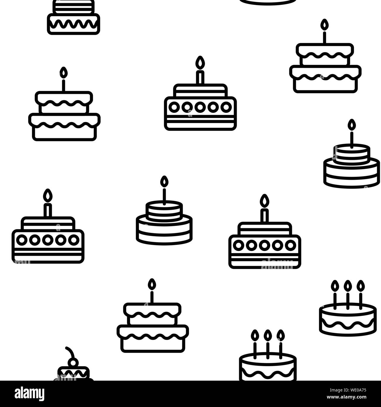 Birthday Cake Seamless Pattern Vector Stock Vector Image & Art - Alamy