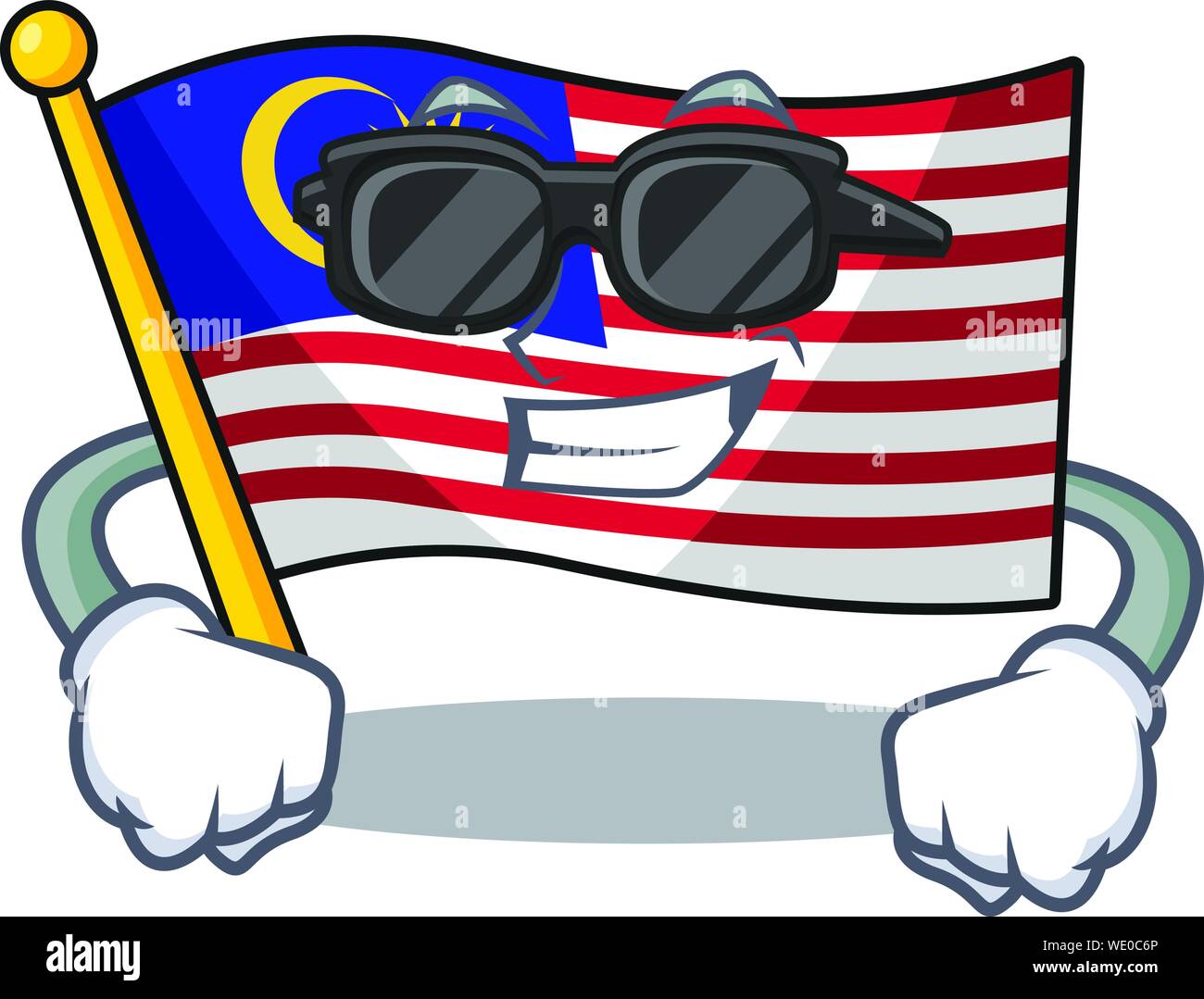 Super cool flag malaysia cartoon isolated with character Stock Vector ...