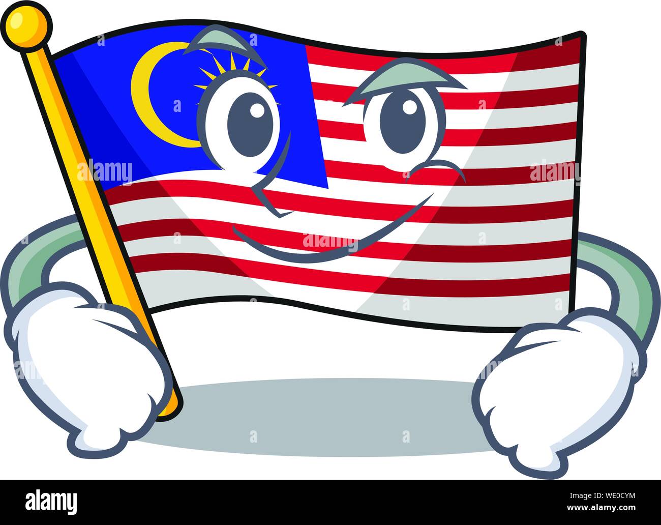 Smirking flag malaysia cartoon isolated with character Stock Vector ...