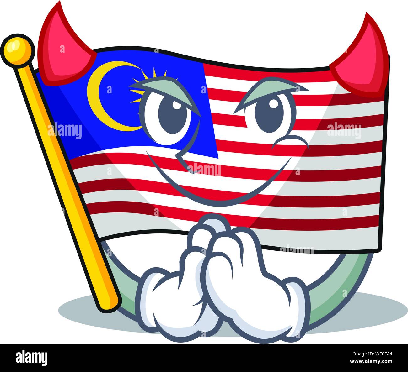 Devil flag malaysia hoisted on cartoon pole Stock Vector Image & Art ...