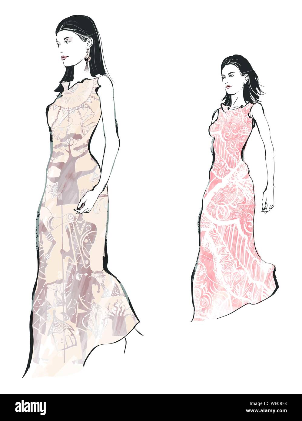 Young fashion models - vector illustration Stock Vector Image & Art - Alamy