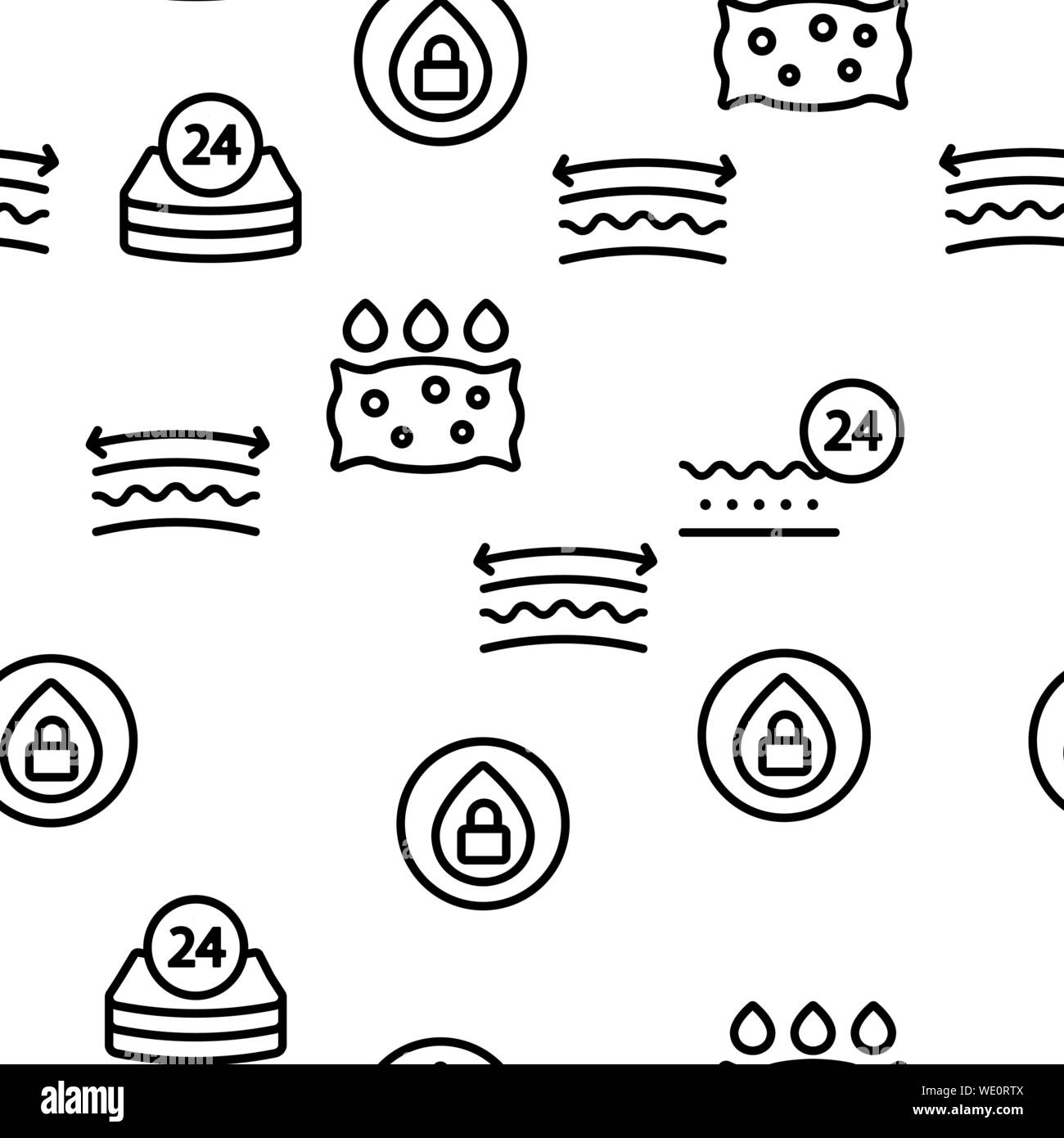 Absorbent, Absorbing Materials Vector Seamless Pattern Stock Vector ...