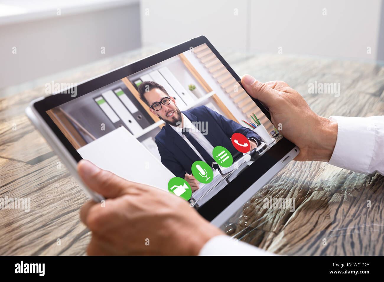 Successful businessman video call on hi-res stock photography and ...