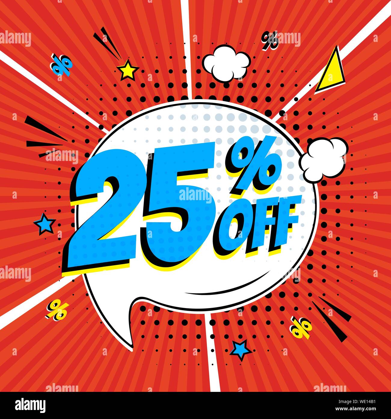 Comic lettering 25 percent off SALE in the speech bubble comic style ...