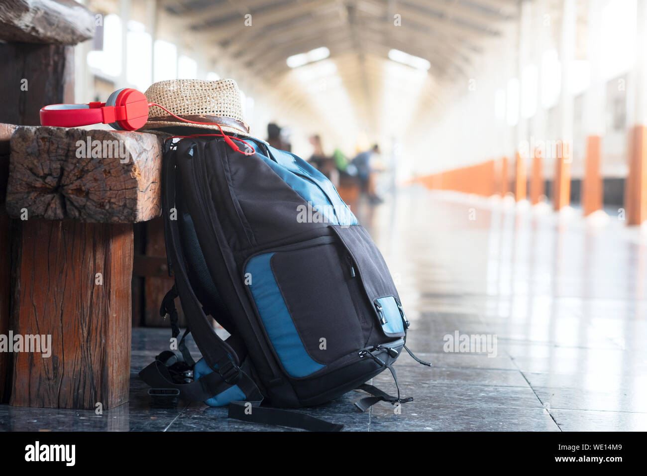 Backpack on floor hi-res stock photography and images - Alamy