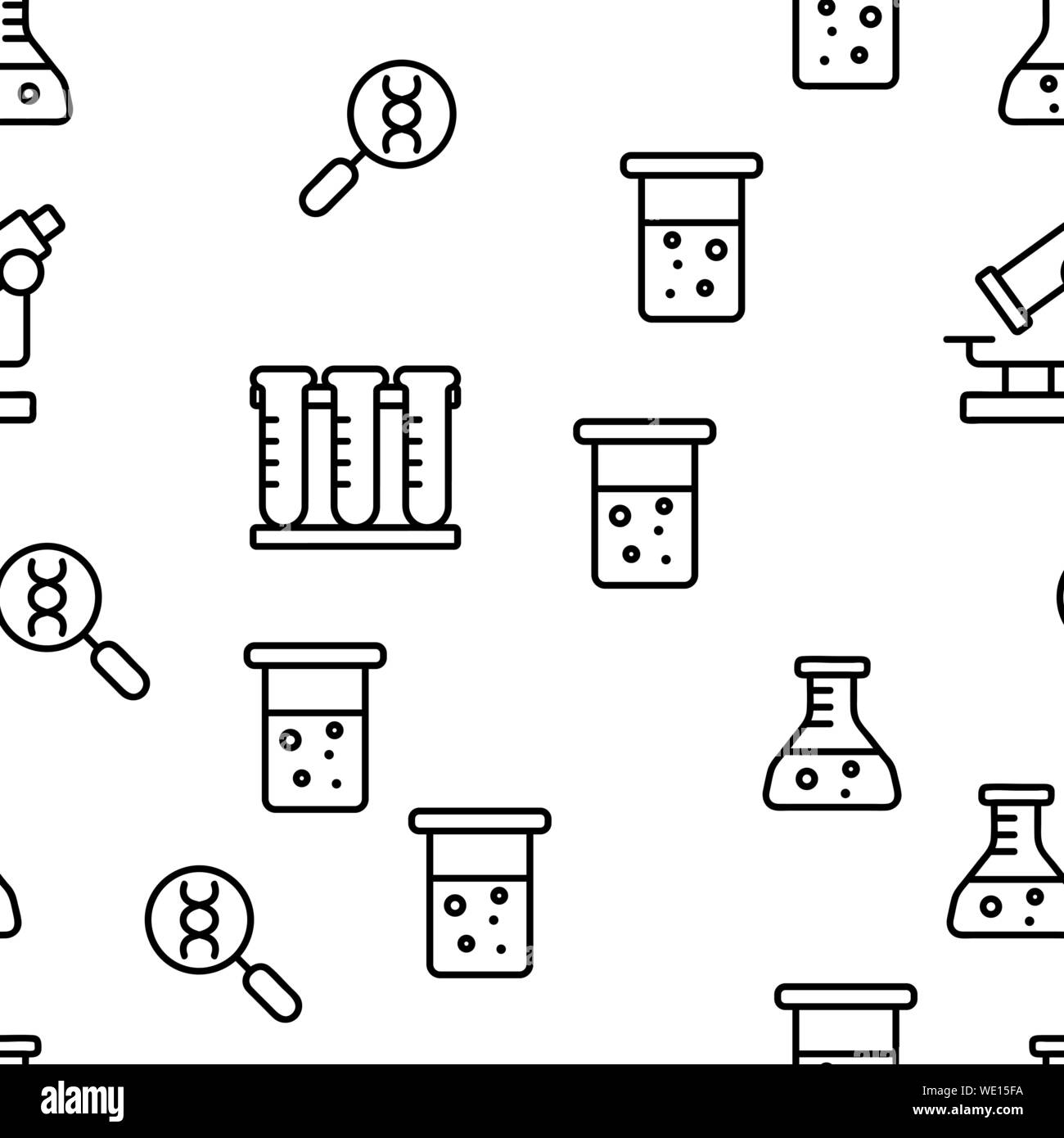 Microscope icon seamless pattern Cut Out Stock Images & Pictures - Alamy